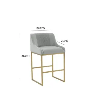 TOV FURNITURE Lisa Pleated Velvet Counter Stool