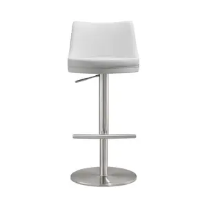 TOV FURNITURE Reagan Performance Faux Leather Adjustable Stool - White