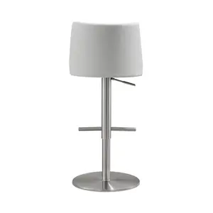 TOV FURNITURE Reagan Performance Faux Leather Adjustable Stool - White