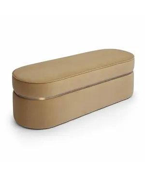 TOV FURNITURE Pomp Velvet Bench - Honey