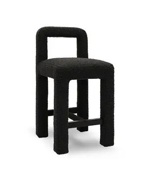 TOV FURNITURE Hazel Boucle Counter Stool - Black