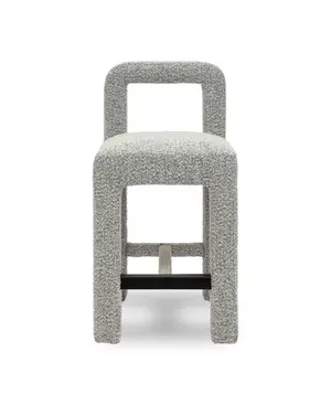 TOV FURNITURE Hazel Boucle Counter Stool - Grey