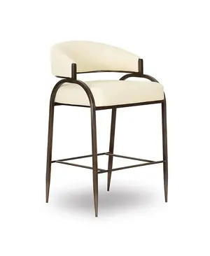 TOV FURNITURE Tatum Performance Faux Leather Counter Stool - Cream