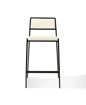 TOV FURNITURE Gale Performance Faux Leather Stackable Stool, Set Of 2 - Cream