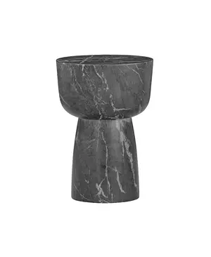 TOV FURNITURE Charra Marble Indoor/outdoor Side Table - Black