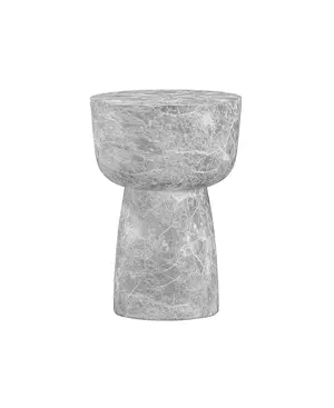 TOV FURNITURE Charra Marble Indoor/outdoor Side Table - Grey
