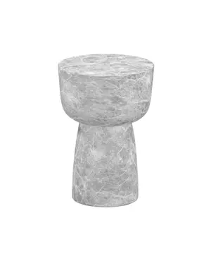 TOV FURNITURE Charra Marble Indoor/outdoor Side Table - Grey