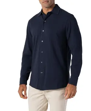 Robert Talbott Foster Long Sleeve Knit Shirt - Navy
