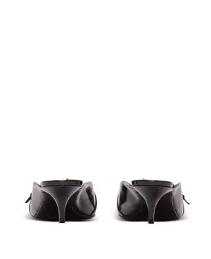 Balmain Patent Leather Mules - Black