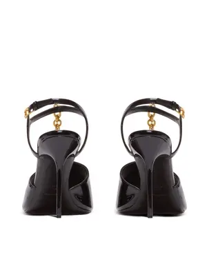 Balmain Patent Leather High Heel Sandals - Black