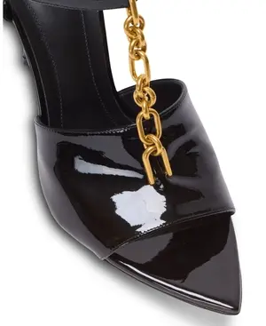Balmain Patent Leather High Heel Sandals - Black