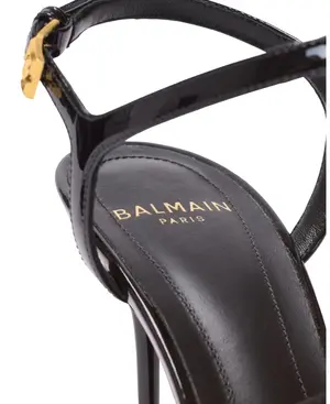 Balmain Patent Leather High Heel Sandals - Black