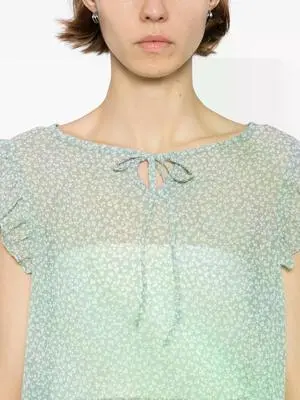 TO B. BY AGNÈS B. Clover Print Frill Blouse