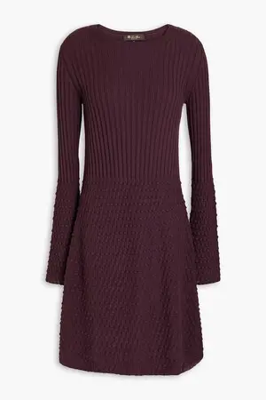 Loro Piana Textured Cashmere Mini Dress