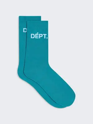 GALLERY DEPT. Ribbed Crew Socks - Miami Blue
