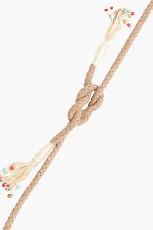 Etro Suede Necklace With Feather, Shell, And Multi Stone Detail - Neutral