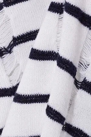 Alexander Wang Striped Open-knit Merino Wool Sweater