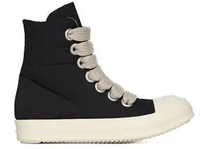 Rick Owens DRKSHDW Hollywood Jumbo Lace Puffer High Top Sneakers - Black/milk