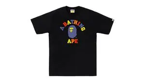 A BATHING APE Colors College Tee Shirt Tee Shirt - Black