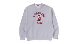 A BATHING APE Map Camo College Relax Fit Crewneck Sweatshirt