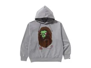 A BATHING APE Horror Mad Face Pullover Hoodie - Gray