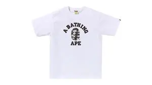 BAPE Palm Tree Camo College Tee Shirt White Black
