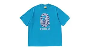 A BATHING APE Palm Tree Camo Bathing Ape Relaxed Fit Tee Shirt - Blue
