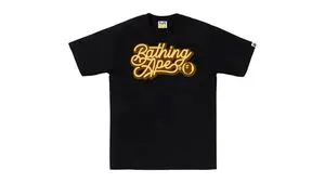 BAPE Bathing Ape Script Logo Tee Shirt Black/brown