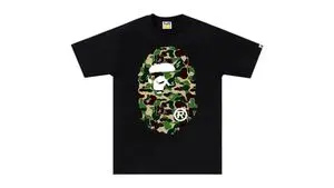 A BATHING APE Abc Camo Big Ape Head Tee Shirt - Black/green