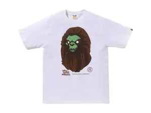 A BATHING APE Horror Mad Face Tee Shirt - White