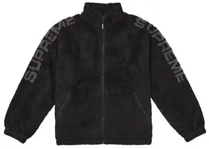 Supreme Shoulder Logo Fleece Jacket - Black
