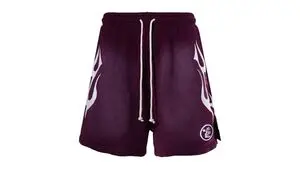 HELLSTAR Flame Detailed Athletic Shorts - Brown