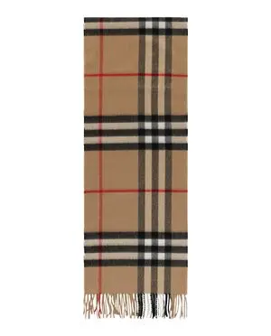 Burberry Giant Check Cashmere Scarf Beige