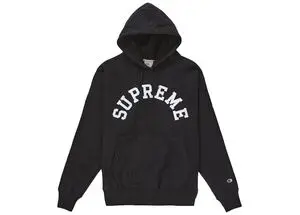 Supreme Champion Hooded Sweatshirt Ss25 - Black
