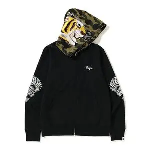 A BATHING APE Tiger Embroidery Full Zip Hoodie
