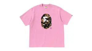 A BATHING APE Vacation Pattern Ape Head Relaxed Fit Tee Shirt - Pink