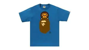 A BATHING APE Milo On Ape Head Tee Shirt - Blue