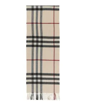 Burberry Giant Check Cashmere Scarf - Stone
