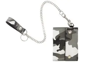 Supreme Leather Chain Wallet - Snow Camo