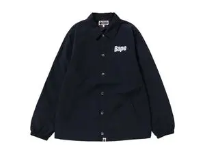 A BATHING APE Logo Coach Jacket - Navy Blue