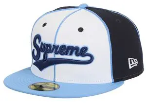 Supreme X New Era Piping Script Logo Cap - Navy Blue