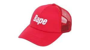 A BATHING APE Logo Mesh Cap - Red