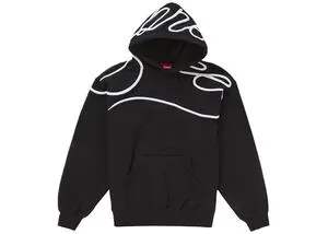 Supreme Shoulder Script Hooded Sweatshirt - Black