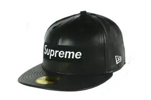 Supreme Leather New Era Cap - Black