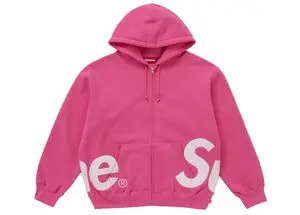 Supreme Big Logo Zip Up Hooded Sweatshirt - Magenta
