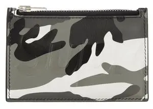 Supreme Leather Zip Card Holder - Snow Camo