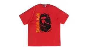 A BATHING APE Garment Dye Relaxed Fit Tee Shirt - Red