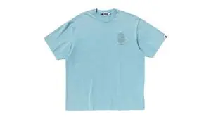 A BATHING APE Ape Head One Point Acid Wash Relaxed Fit Tee Shirt - Blue