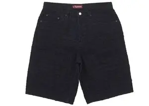 Supreme Frayed Croc Baggy Denim Short - Black