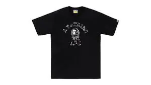 A BATHING APE 1st Camo College Tee Shirt Tee Shirt - Black/grey